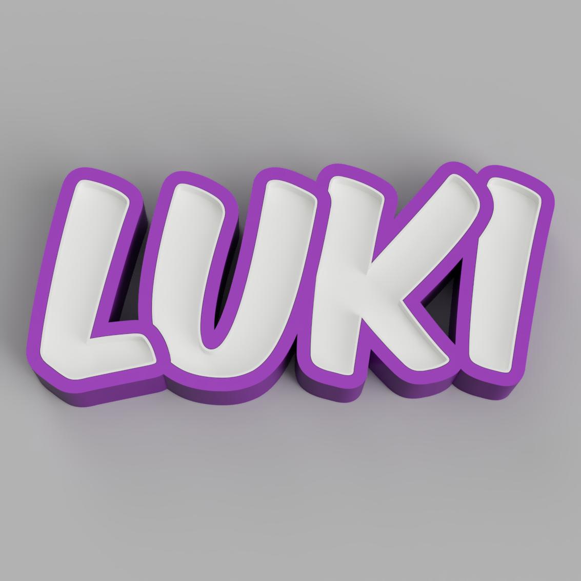 Archivo 3D NAMELED LUKI - LÁMPARA LED CON NOMBRE・Objeto para impresora ...