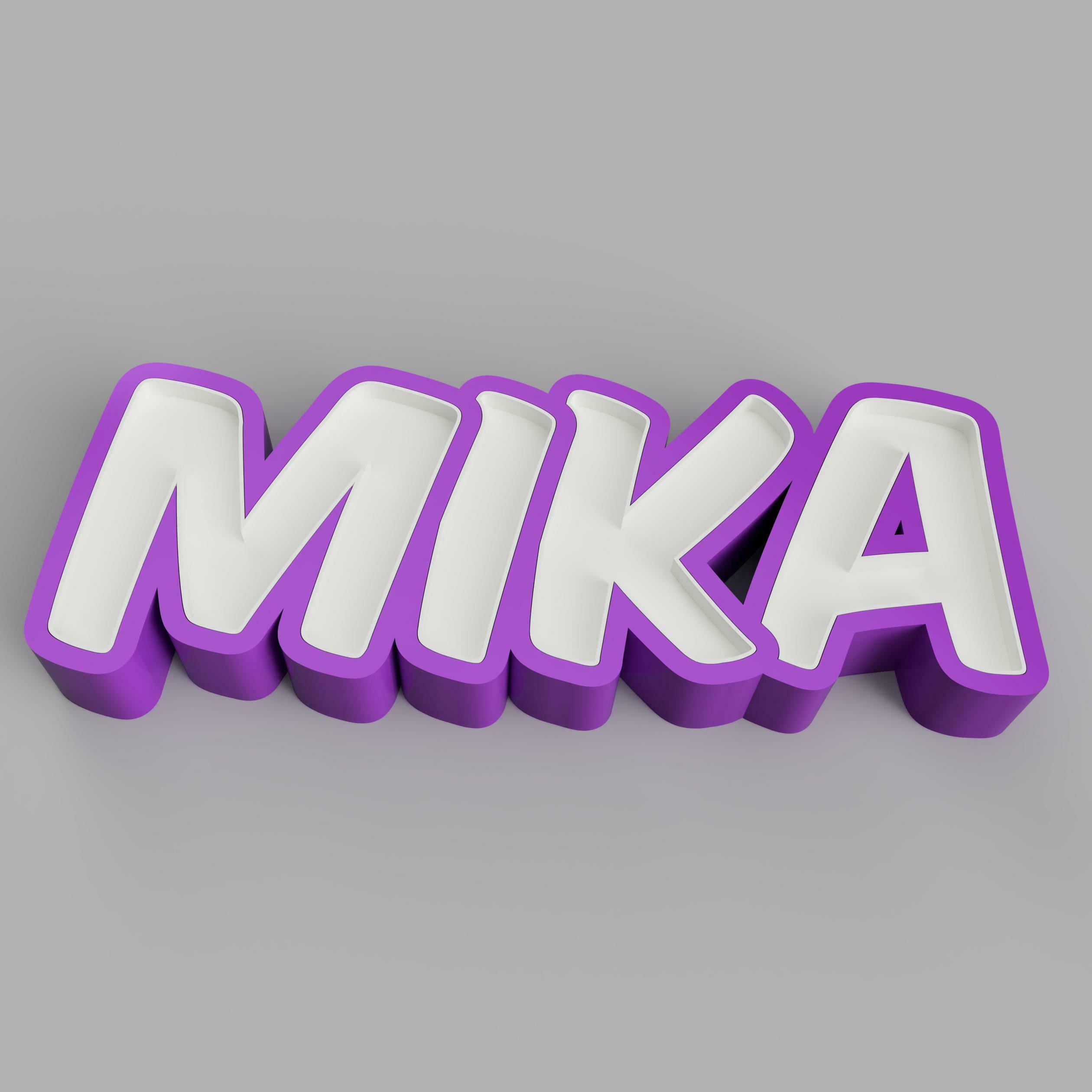 Archivo 3D NAMELED MIKA - LÁMPARA LED CON NOMBRE・Objeto imprimible en ...