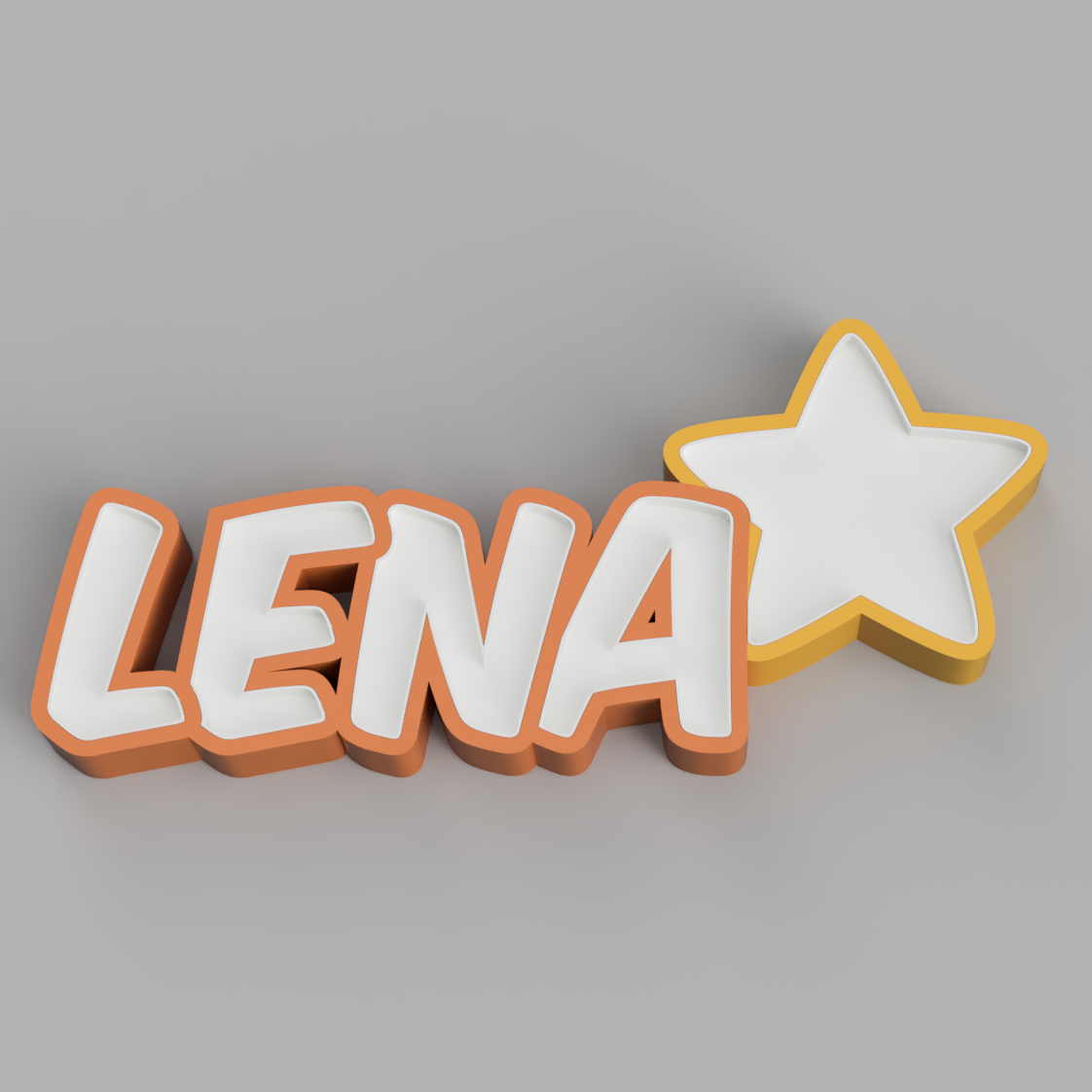 Fichier 3D NAMELED LENA (WITH A STAR) - LAMPE À LED AVEC NOM・Design ...