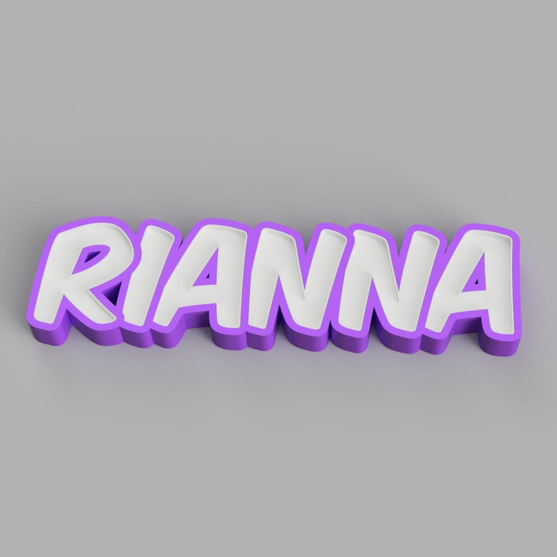 3D file NAMELED RIANNA - LED LAMP WITH NAME・3D print design to download ...