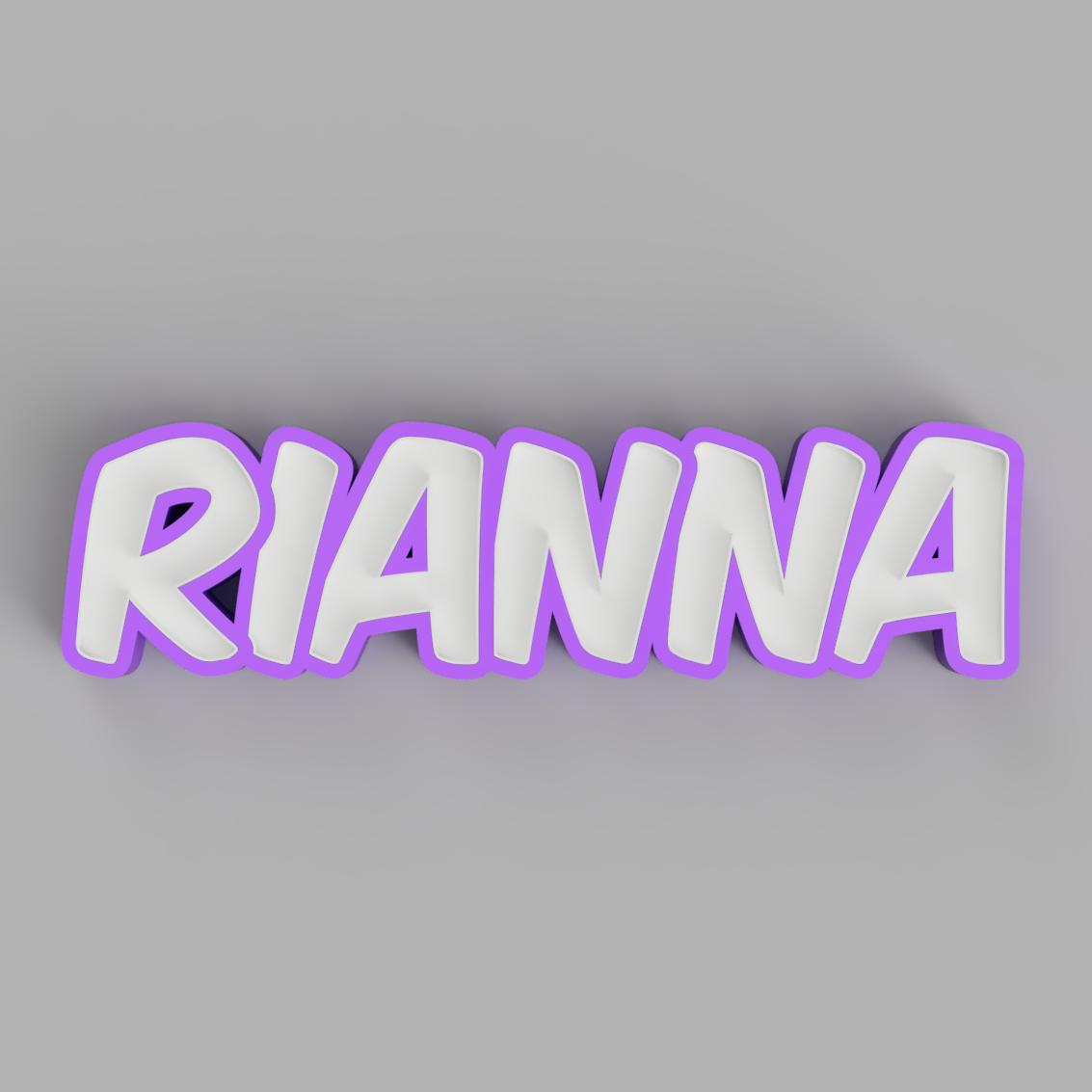 3D file NAMELED RIANNA - LED LAMP WITH NAME・3D print design to download ...