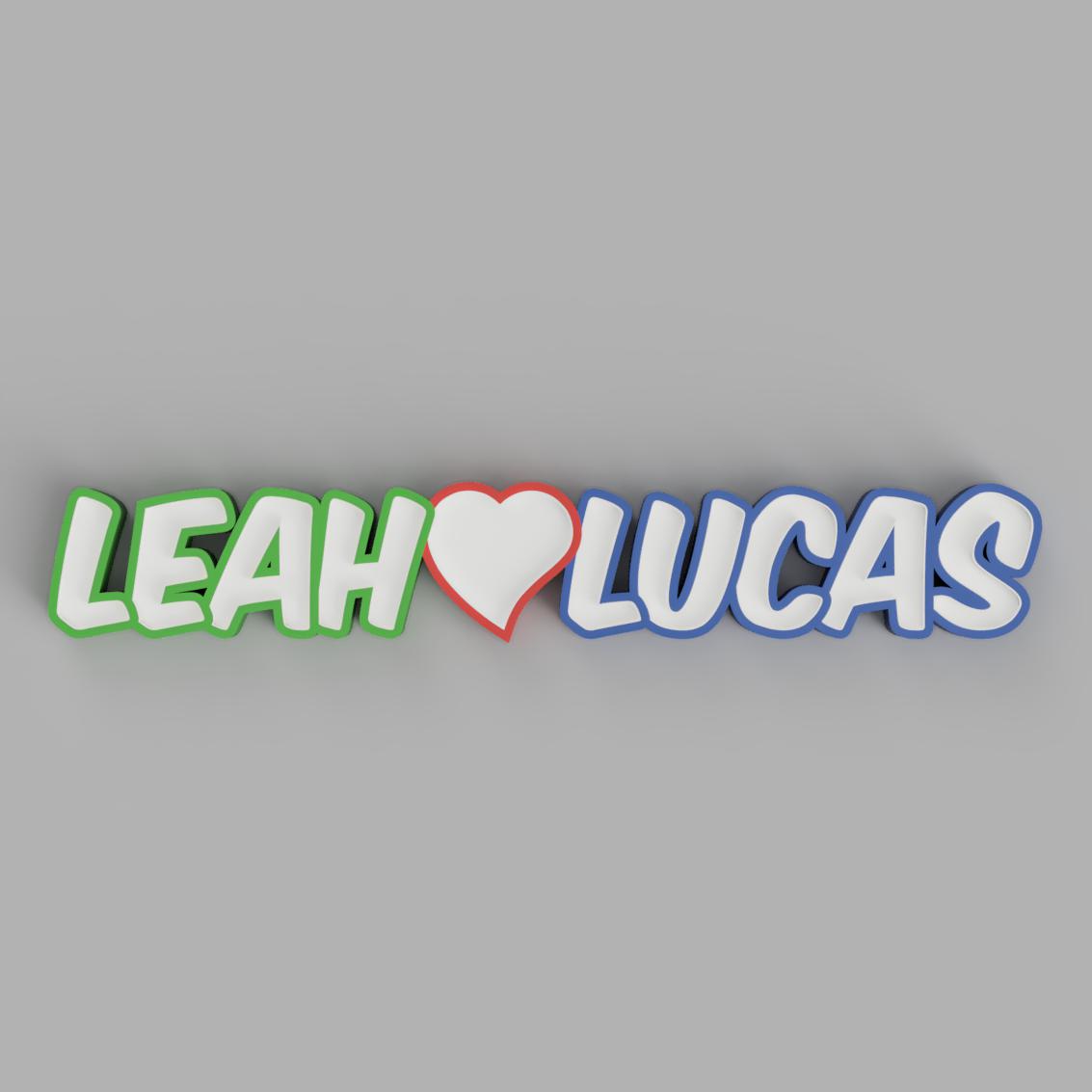 Archivo 3D NAMELED LEAH LUCAS - LÁMPARA LED CON NOMBRE 🏠・Objeto ...