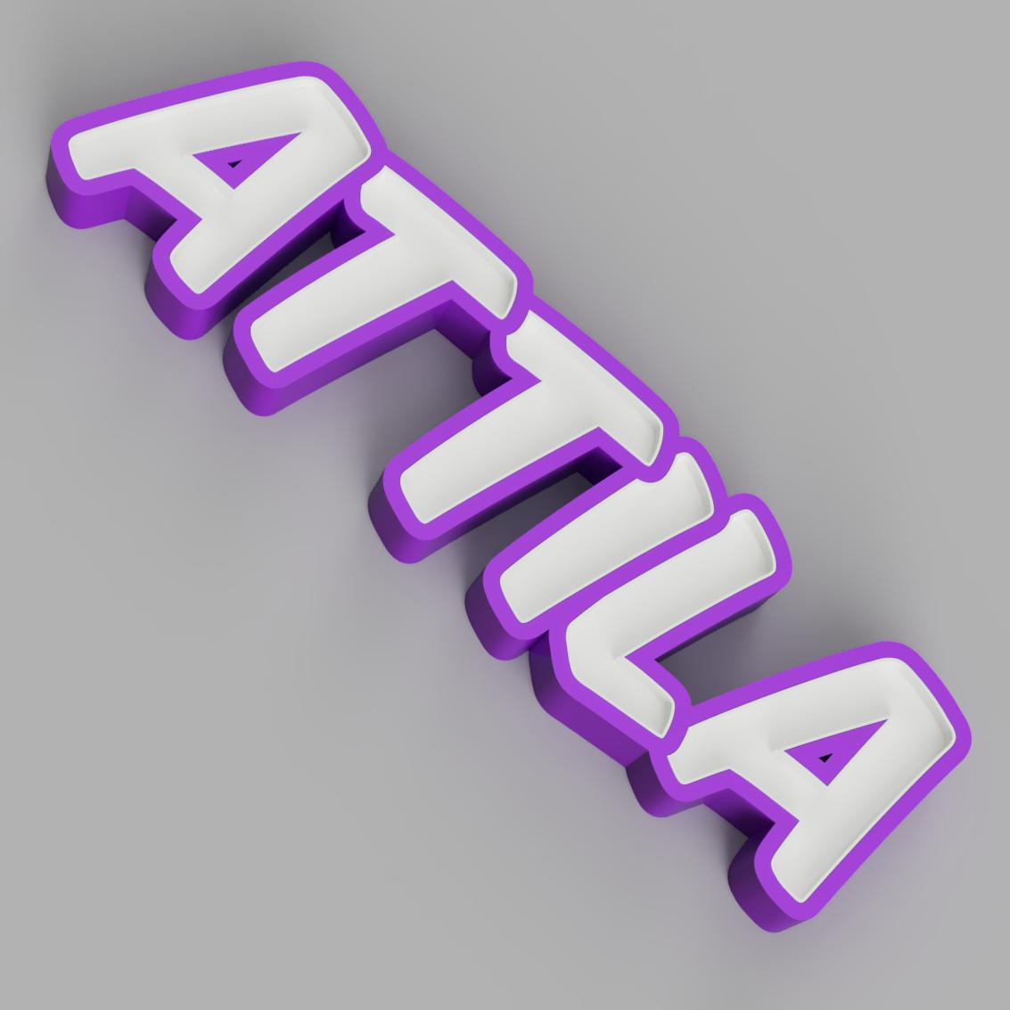 3D file NAMELED ATTILA - LED LAMP WITH NAME 🔦・3D print design to ...