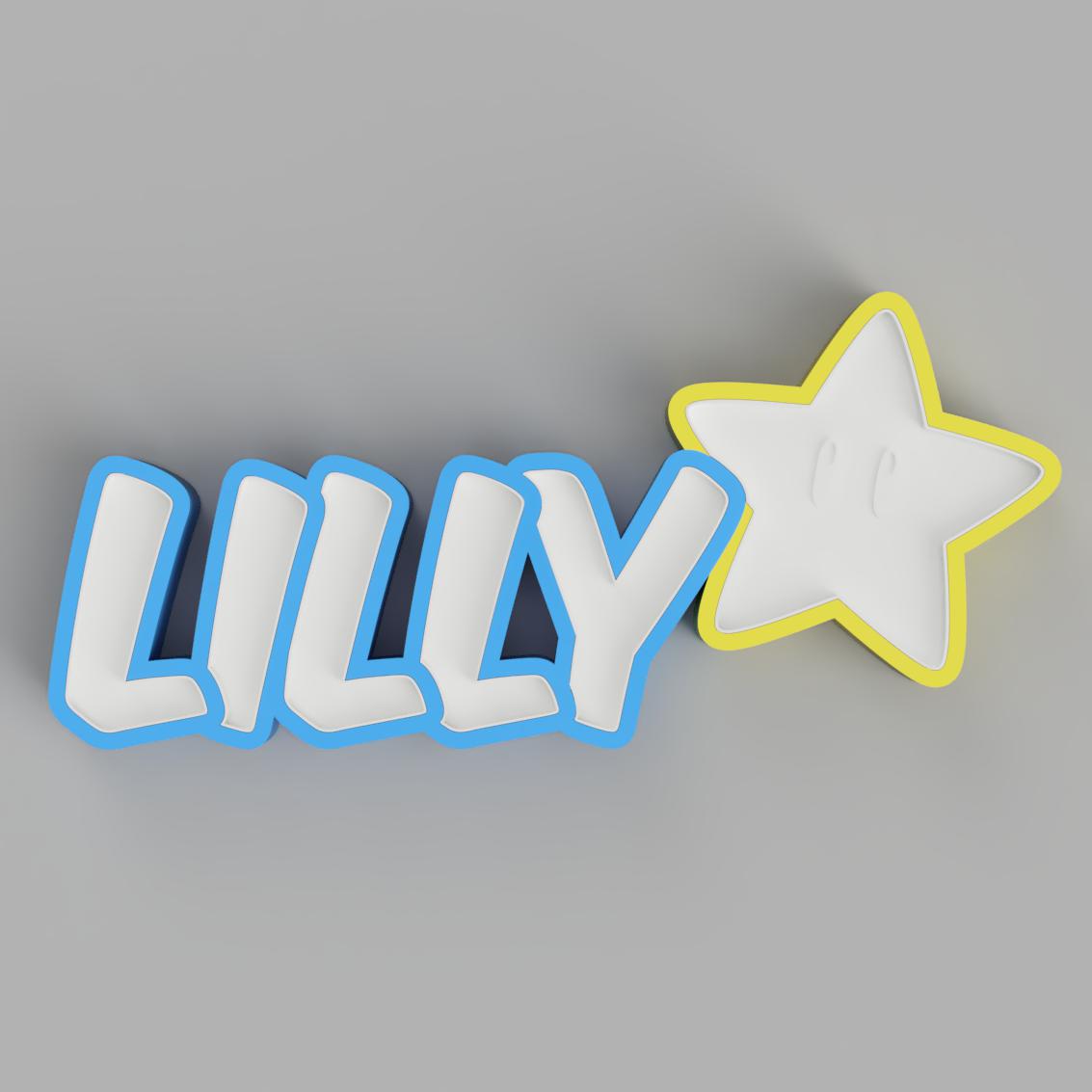 3D file NAMELED LILLY (WITH STAR) - LED LAMP WITH NAME・3D print model ...