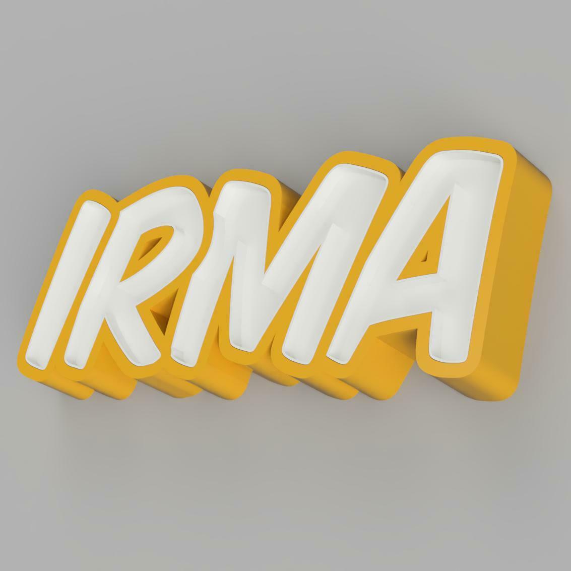 3D-Datei NAMELED IRMA - LED LAMP WITH NAME・Modell zum Herunterladen und ...