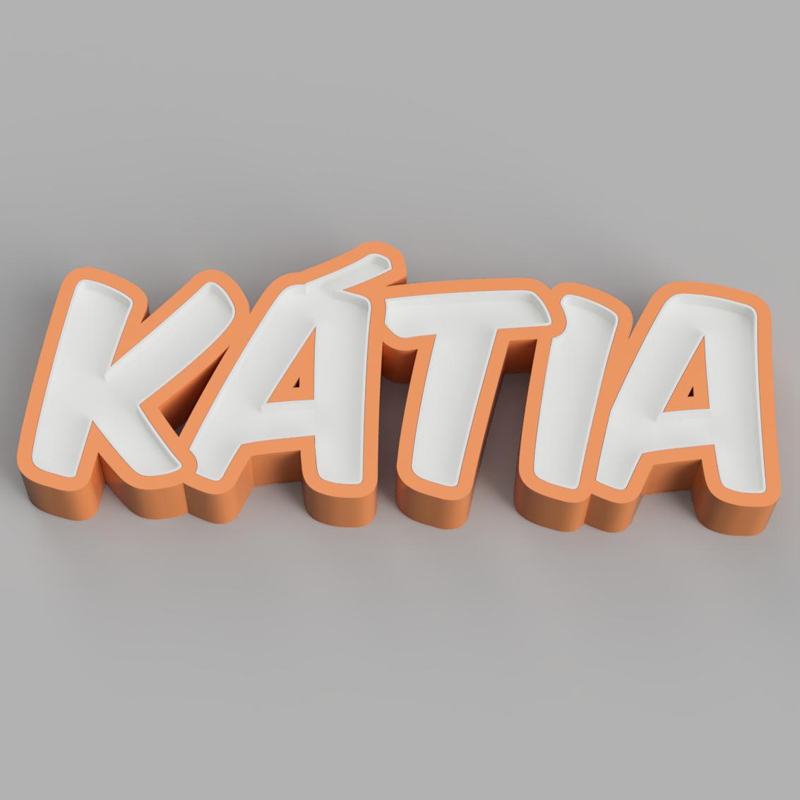 3D file NAMELED KÁTIA - LED LAMP WITH NAME・3D print design to download ...