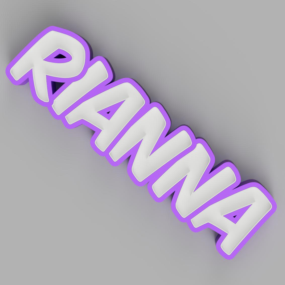 3D file NAMELED RIANNA - LED LAMP WITH NAME・3D print design to download ...