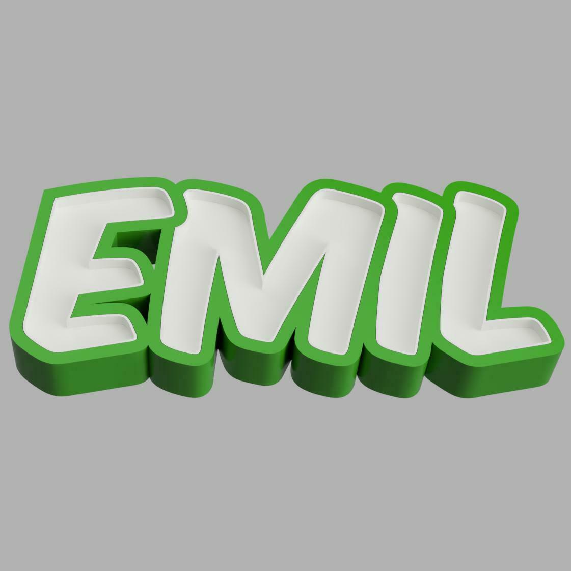 Файл 3D NAMELED EMIL - LED LAMP WITH NAME・3D-печатная модель для ...