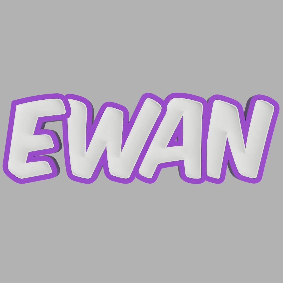 3D file NAMELED EWAN - LED LAMP WITH NAME・3D printable model to ...