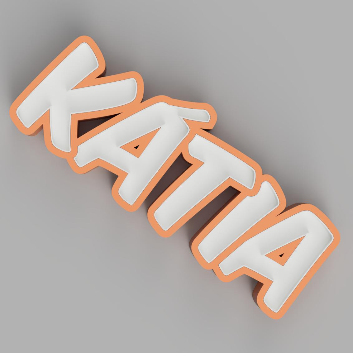 3D file NAMELED KÁTIA - LED LAMP WITH NAME・3D print design to download ...