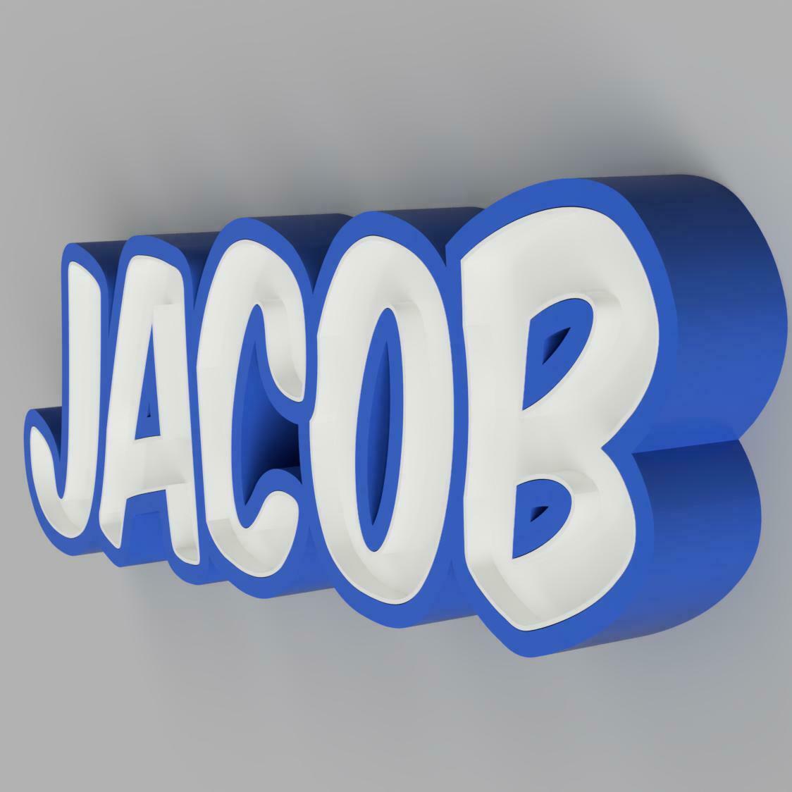 3D file NAMELED JACOB - LED LAMP WITH NAME・Template to download and 3D print・Cults