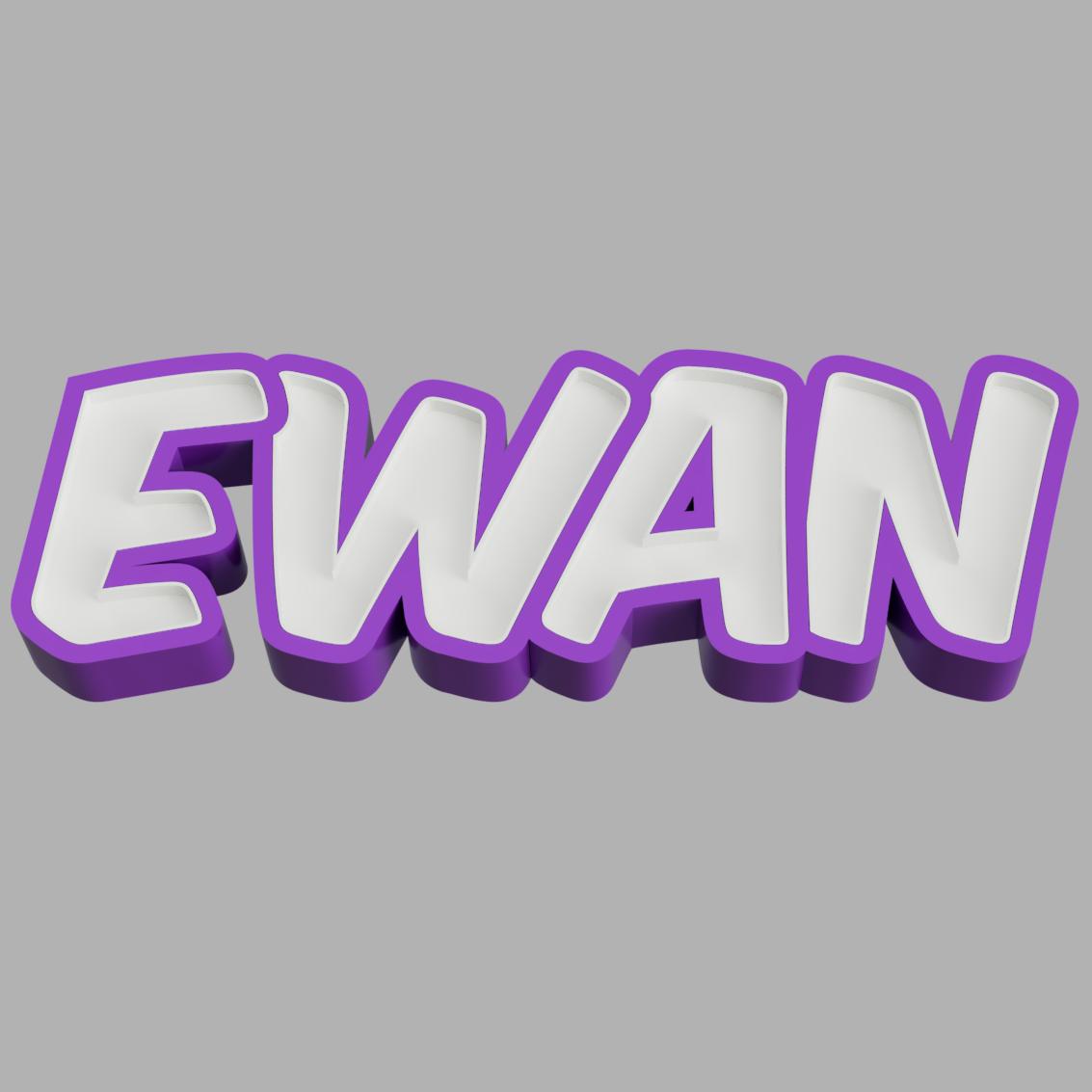 3D file NAMELED EWAN - LED LAMP WITH NAME・3D printable model to ...