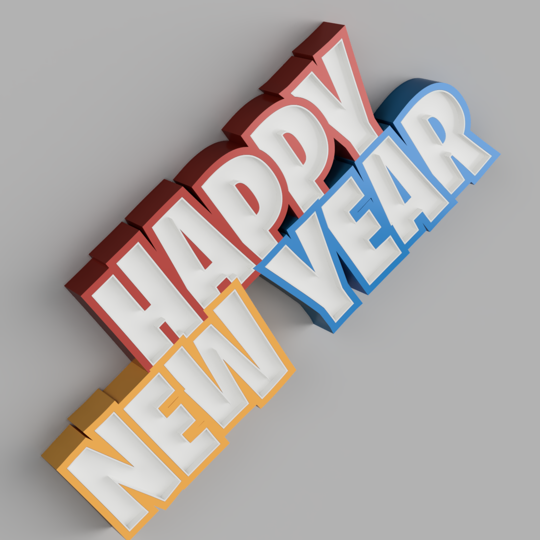 3D file NAMELED HAPPY NEW YEAR - LED LAMP WITH NAME - FONT FORTNITE ...