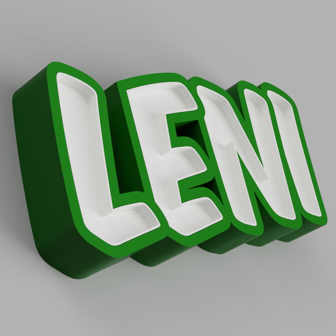 3D-Datei NAMELED LENI - LED LAMPE MIT NAME 🏠・Design zum Herunterladen ...