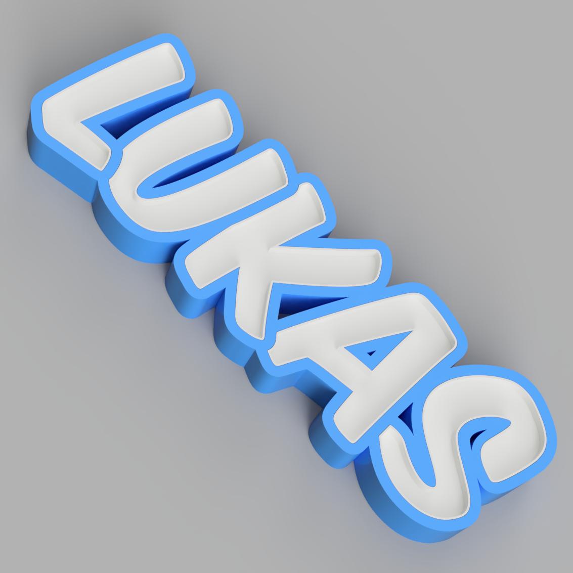 3D file NAMELED LUKAS - LED LAMP WITH NAME・3D printable design to ...