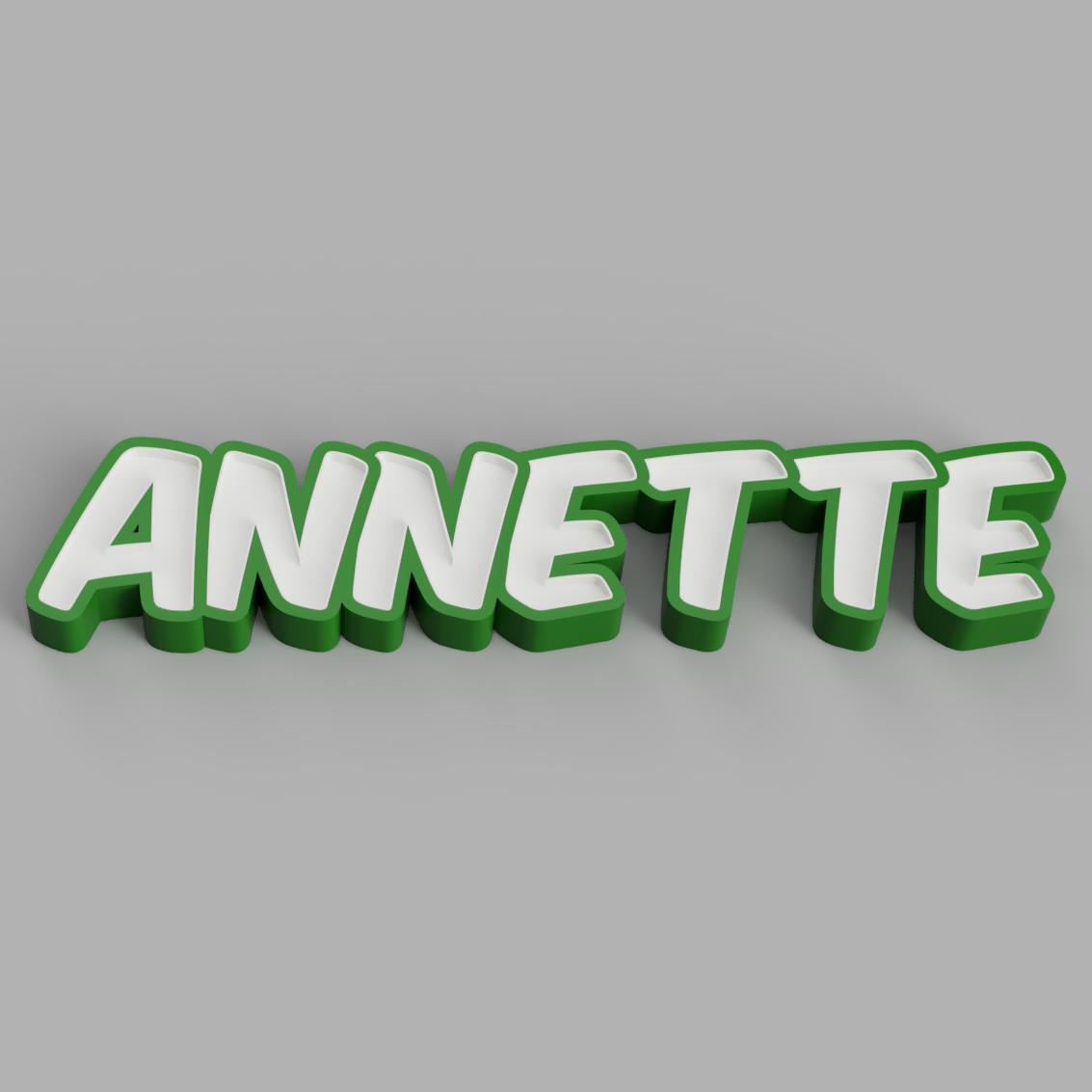 3D file NAMELED ANNETTE - LED LAMP WITH NAME・3D print design to ...
