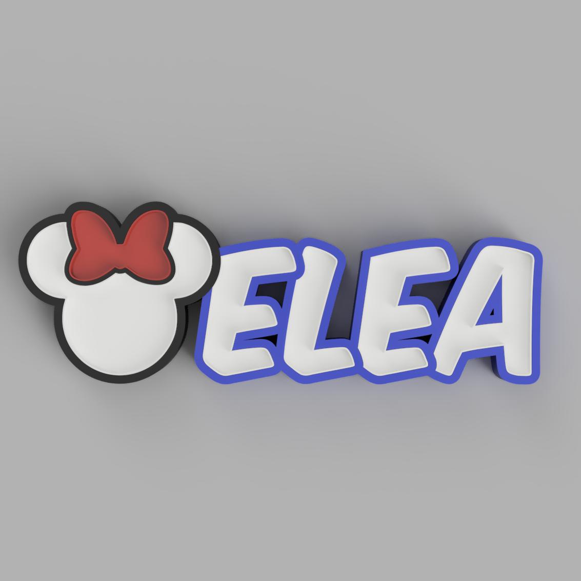 3D file NAMELED ELEA WITH MINNIE HEAD - LED LAMP WITH NAME 🔦・3D printer ...