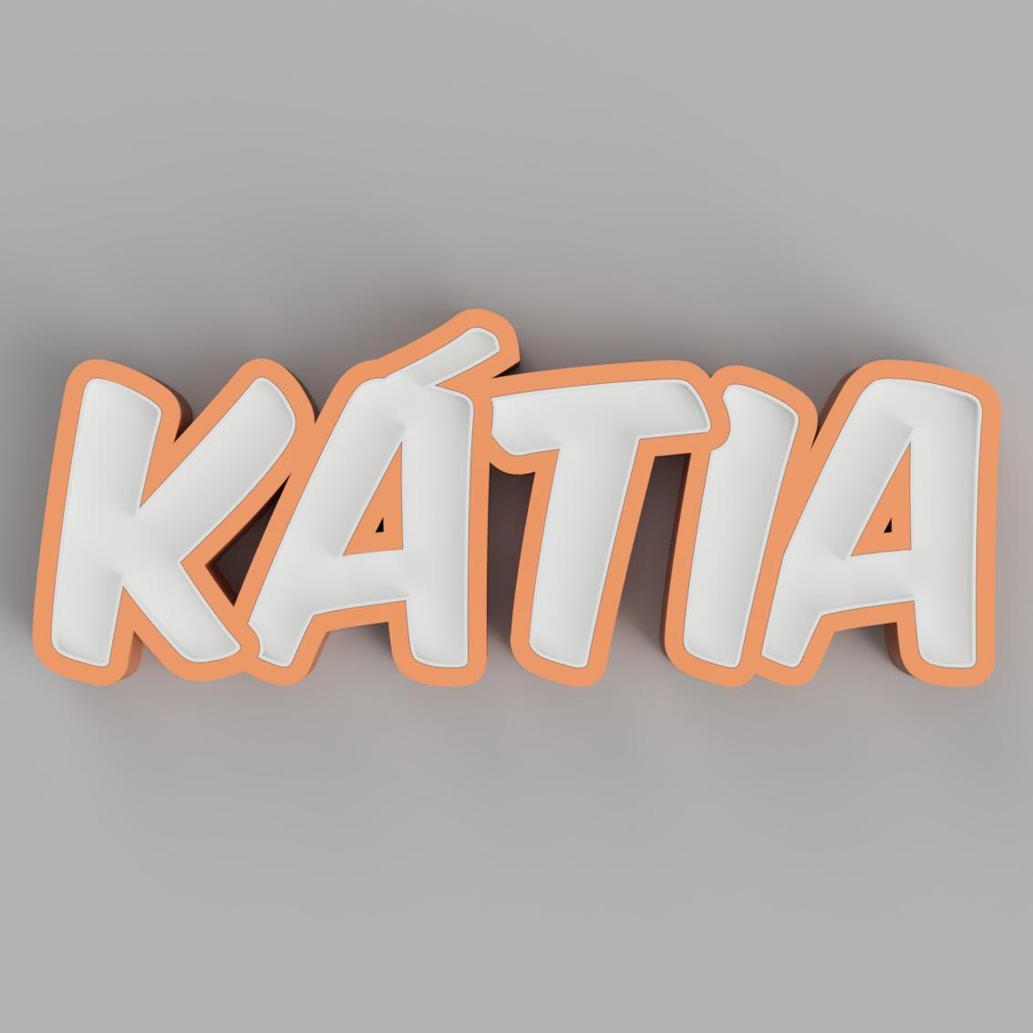3D file NAMELED KÁTIA - LED LAMP WITH NAME・3D print design to download ...