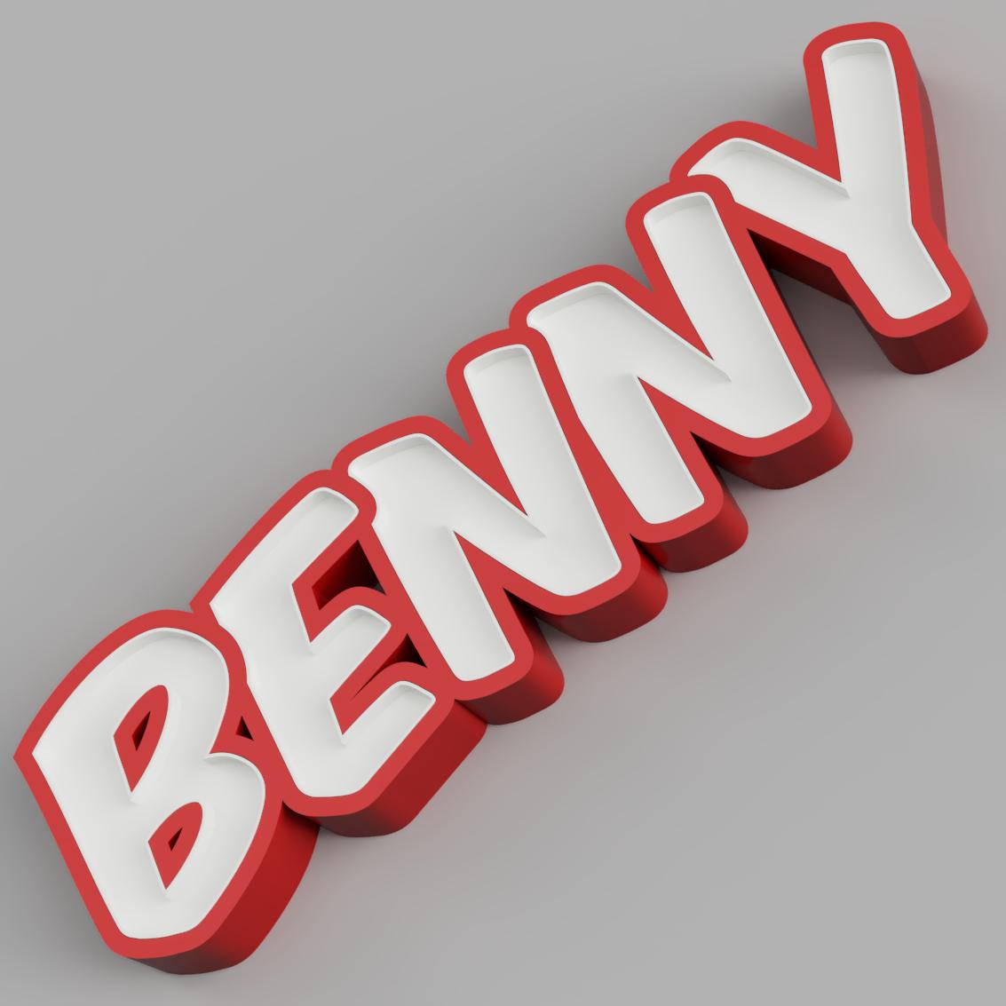 3D file NAMELED BENNY - LED LAMP WITH NAME・Model to download and 3D ...