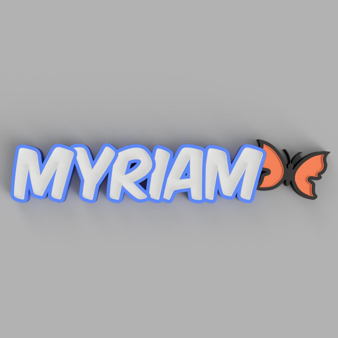 3D file NAMELED MYRIAM (WITH BUTTERFLY) - LED LAMP WITH NAME・3D ...