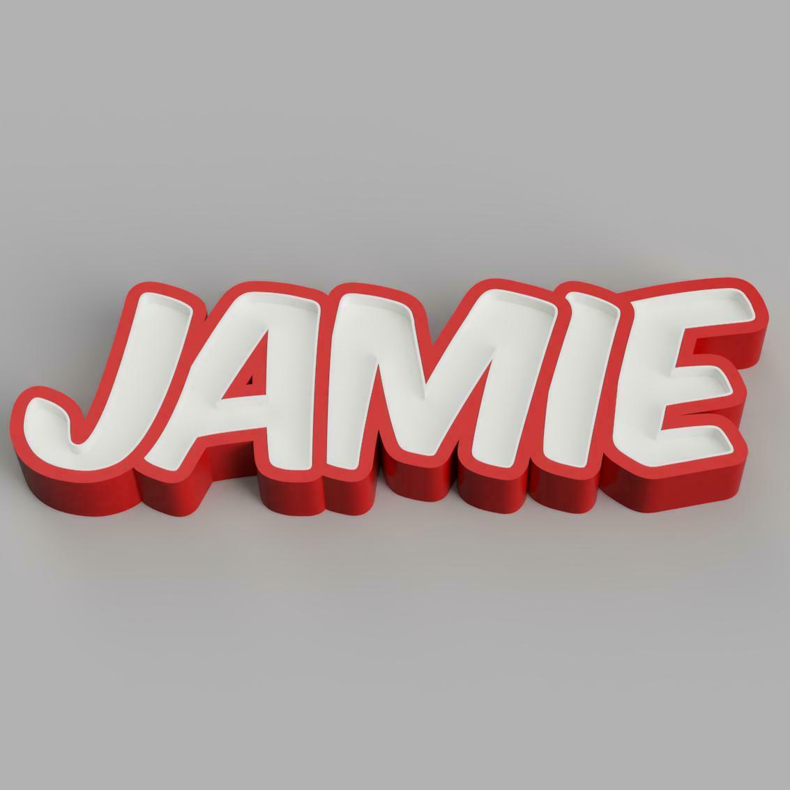 3D file NAMELED JAMIE - LED LAMP WITH NAME・3D printing model to ...