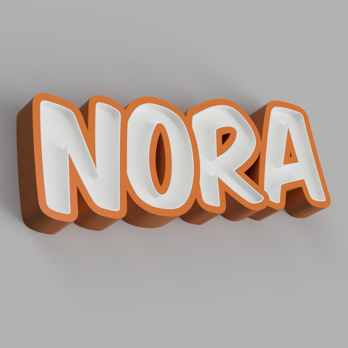 Archivo 3D NORA NAMELED - LÁMPARA LED CON NOMBRE・Modelo de impresión 3D ...