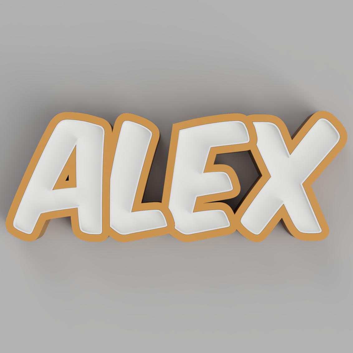 Archivo 3D NAMELED ALEX - LÁMPARA LED CON NOMBRE・Modelo para descargar ...