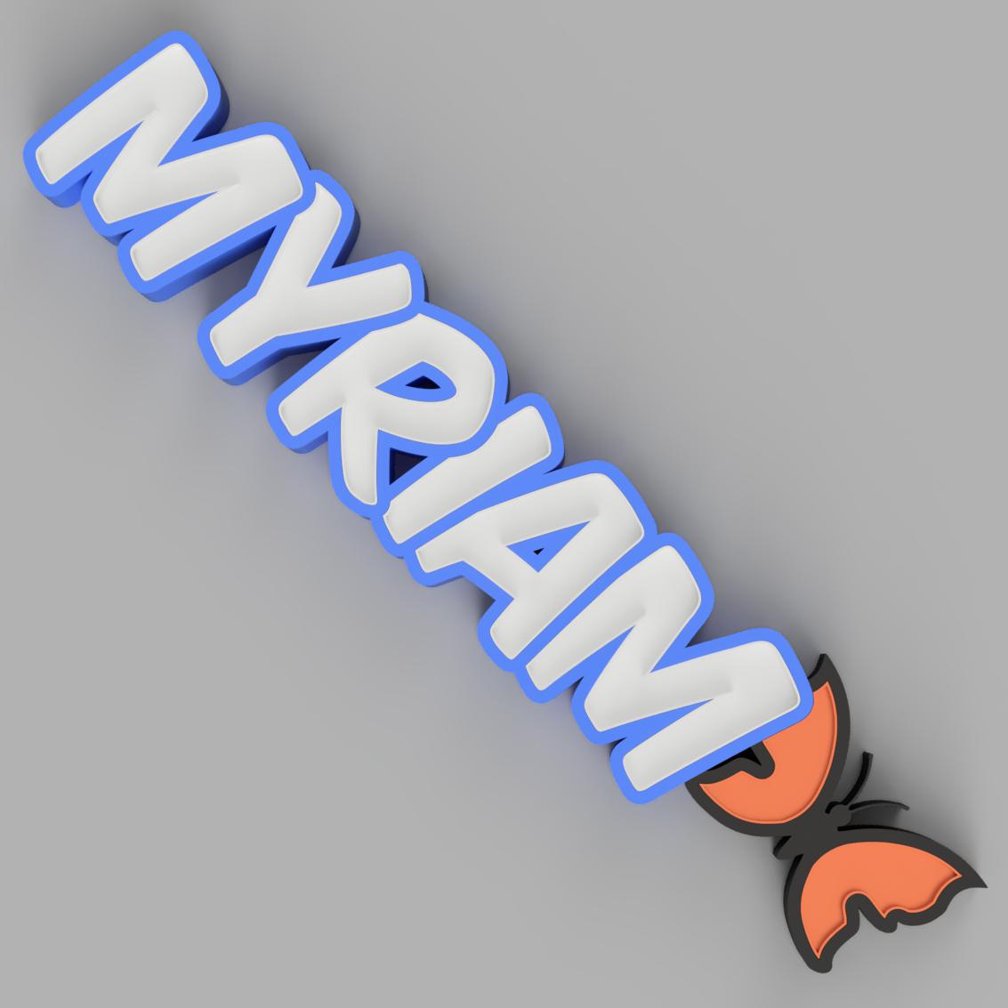 3D file NAMELED MYRIAM (WITH BUTTERFLY) - LED LAMP WITH NAME・3D ...