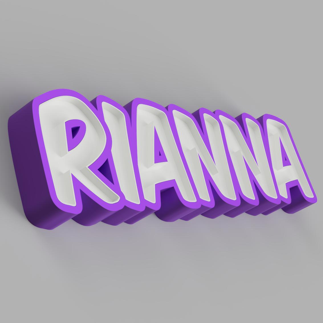 3D file NAMELED RIANNA - LED LAMP WITH NAME・3D print design to download ...