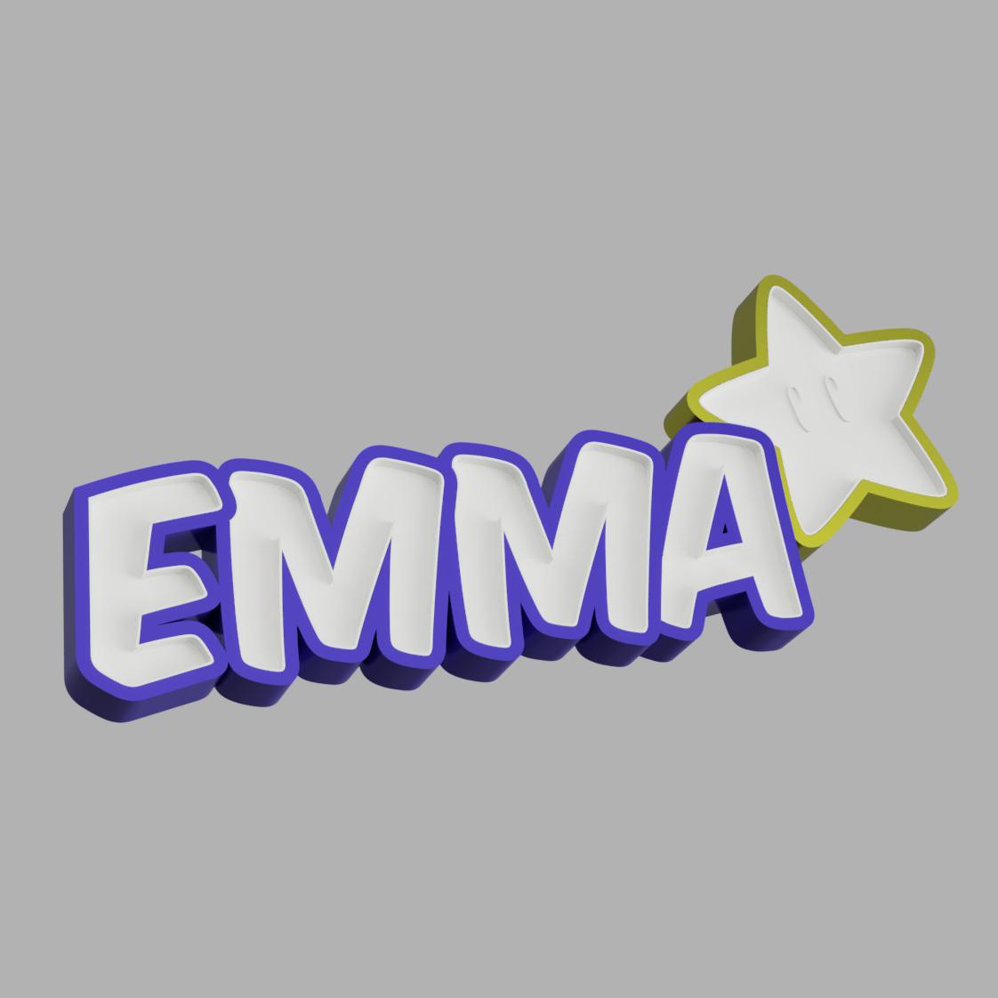 Fichier 3D NAMELED EMMA (WITH A STAR) - LAMPE À LED AVEC NOM・Design ...