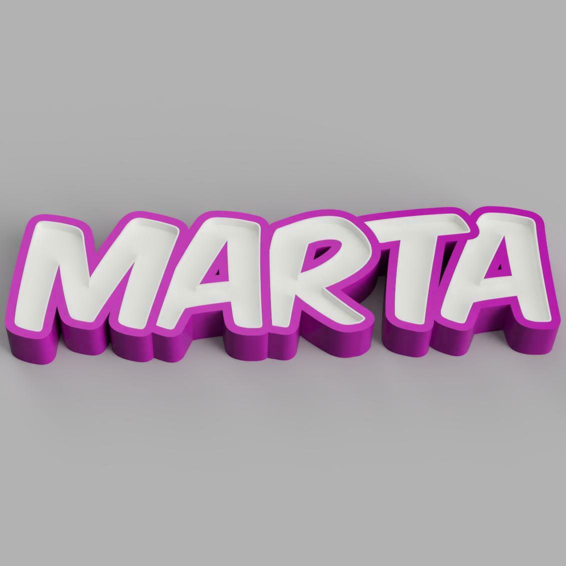 3D file NAMELED MARTA - LED LAMP WITH NAME・3D printer design to ...