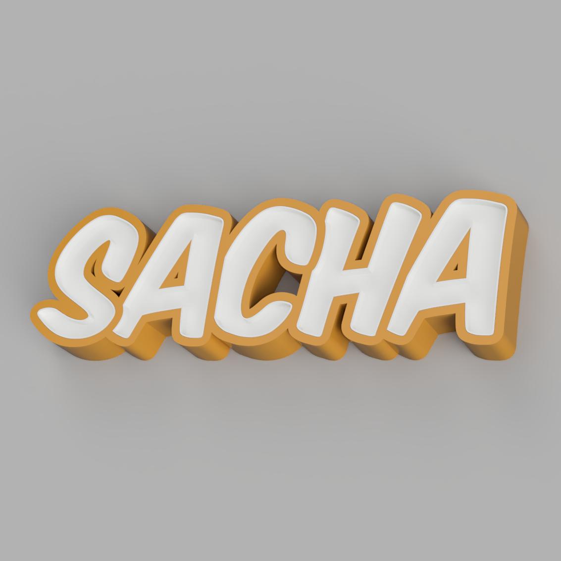 Archivo 3D NAMELED SACHA - LÁMPARA LED CON NOMBRE・Design para impresora ...