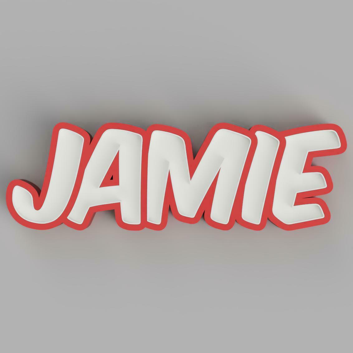 3D file NAMELED JAMIE - LED LAMP WITH NAME・3D printing model to ...