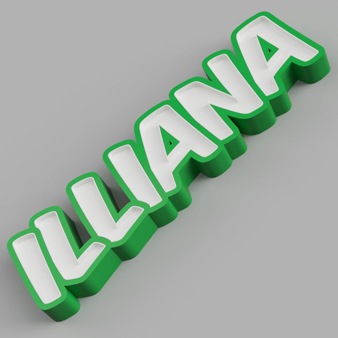 3D file NAMELED ILLIANA - LED LAMP WITH NAME・Design to download and 3D ...