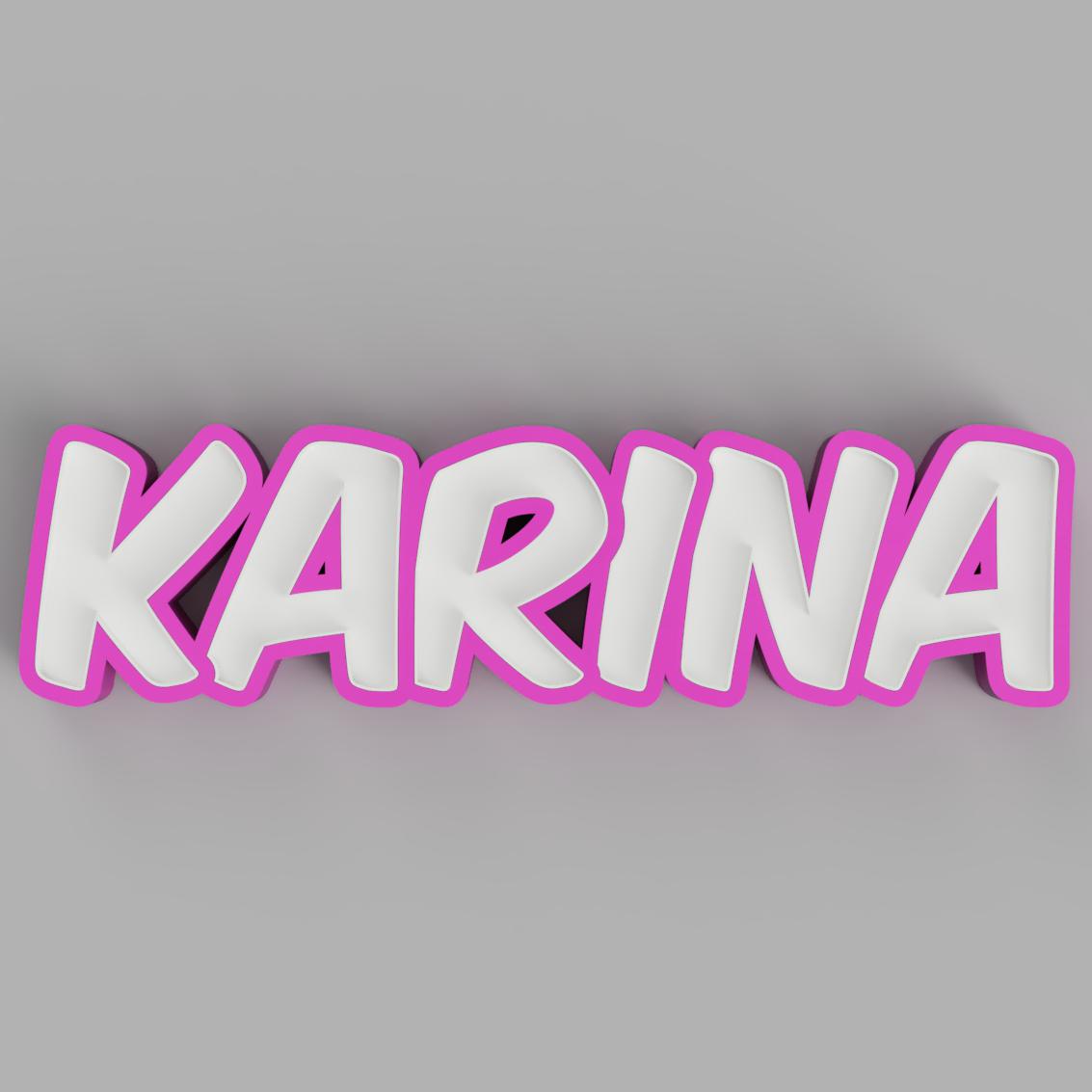 Archivo 3D NAMELED KARINA - LÁMPARA LED CON NOMBRE・Modelo para ...