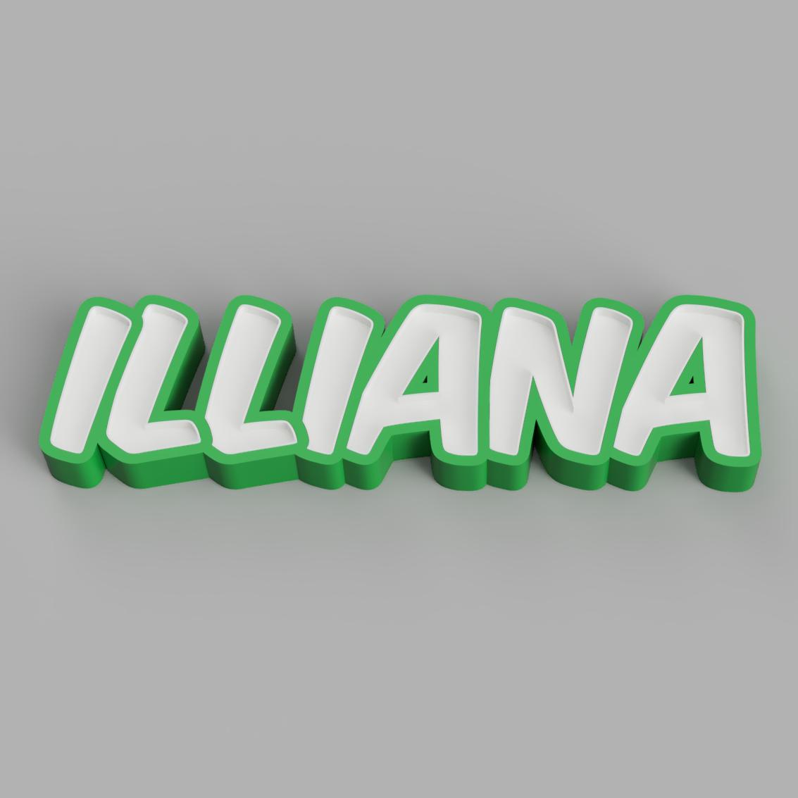 3D file NAMELED ILLIANA - LED LAMP WITH NAME・Design to download and 3D ...