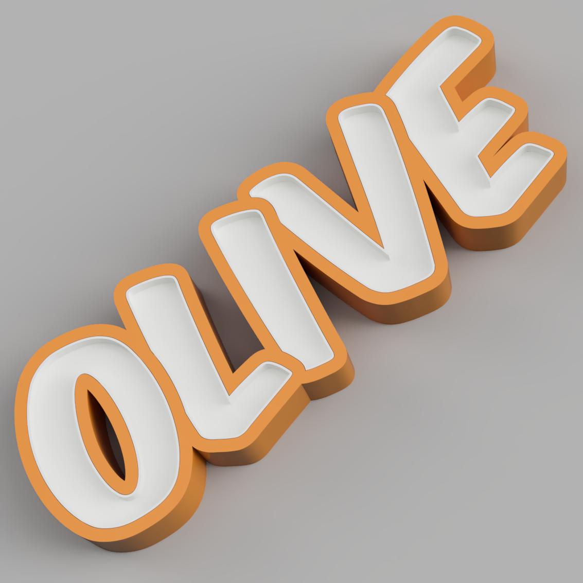 3D file NAMELED OLIVE - LED LAMP WITH NAME・3D printing design to ...
