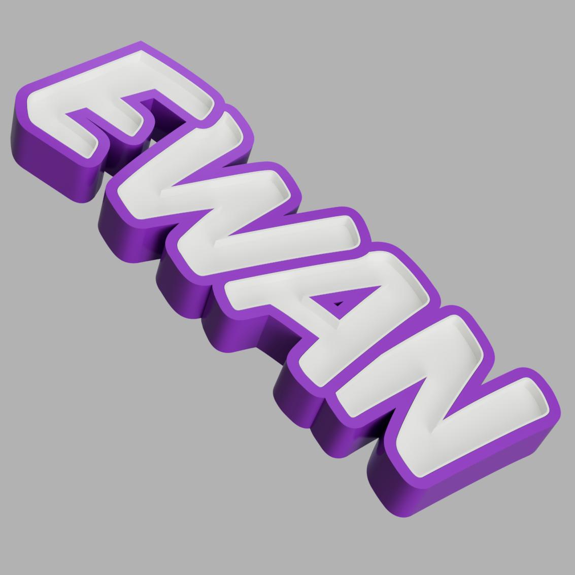 3D file NAMELED EWAN - LED LAMP WITH NAME・3D printable model to ...