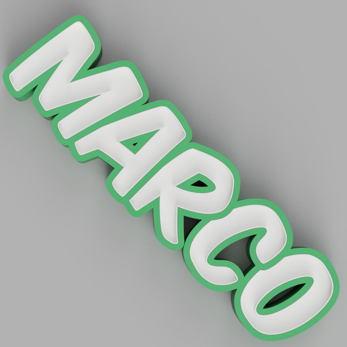 3D file NAMELED MARCO - LED LAMP WITH NAME・3D printable model to ...