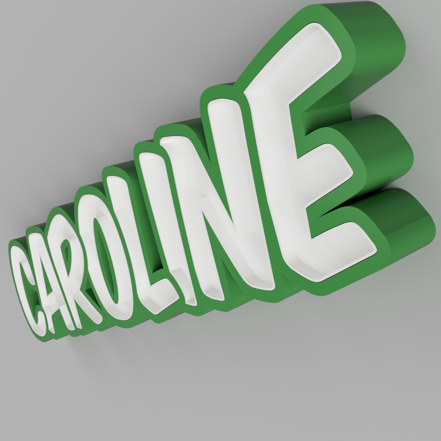 3D file NAMELED CAROLINE - LED LAMP WITH NAME 🔦・3D printing template to ...