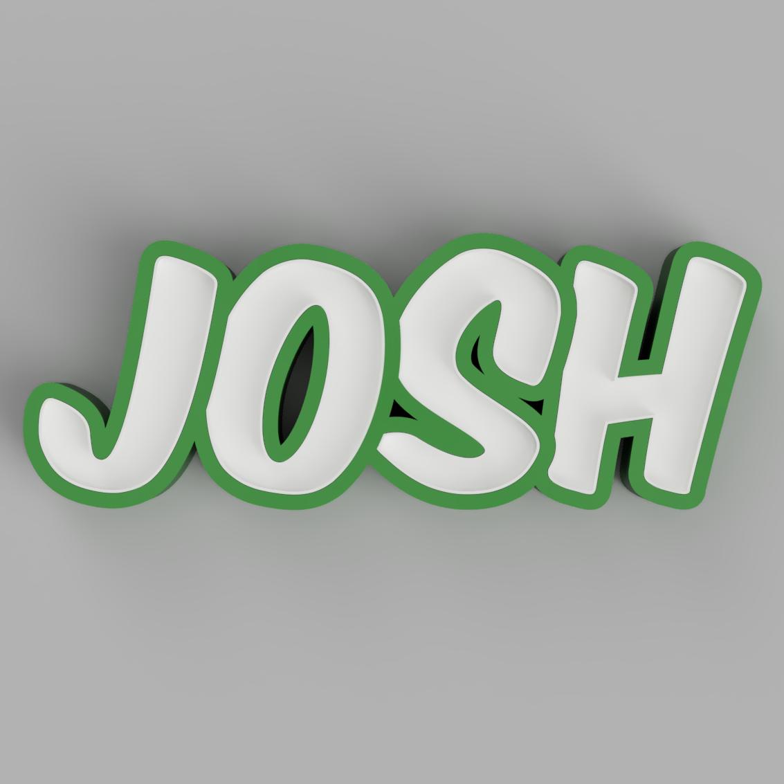 Archivo 3D NAMELED JOSH - LÁMPARA LED CON NOMBRE・Objeto de impresión 3D ...