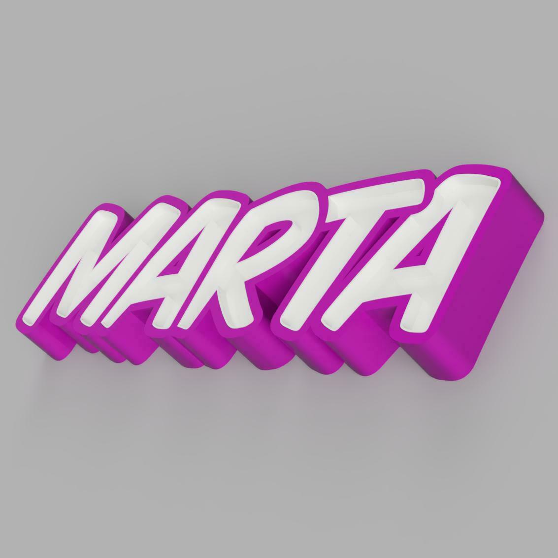 3D file NAMELED MARTA - LED LAMP WITH NAME・3D printer design to ...