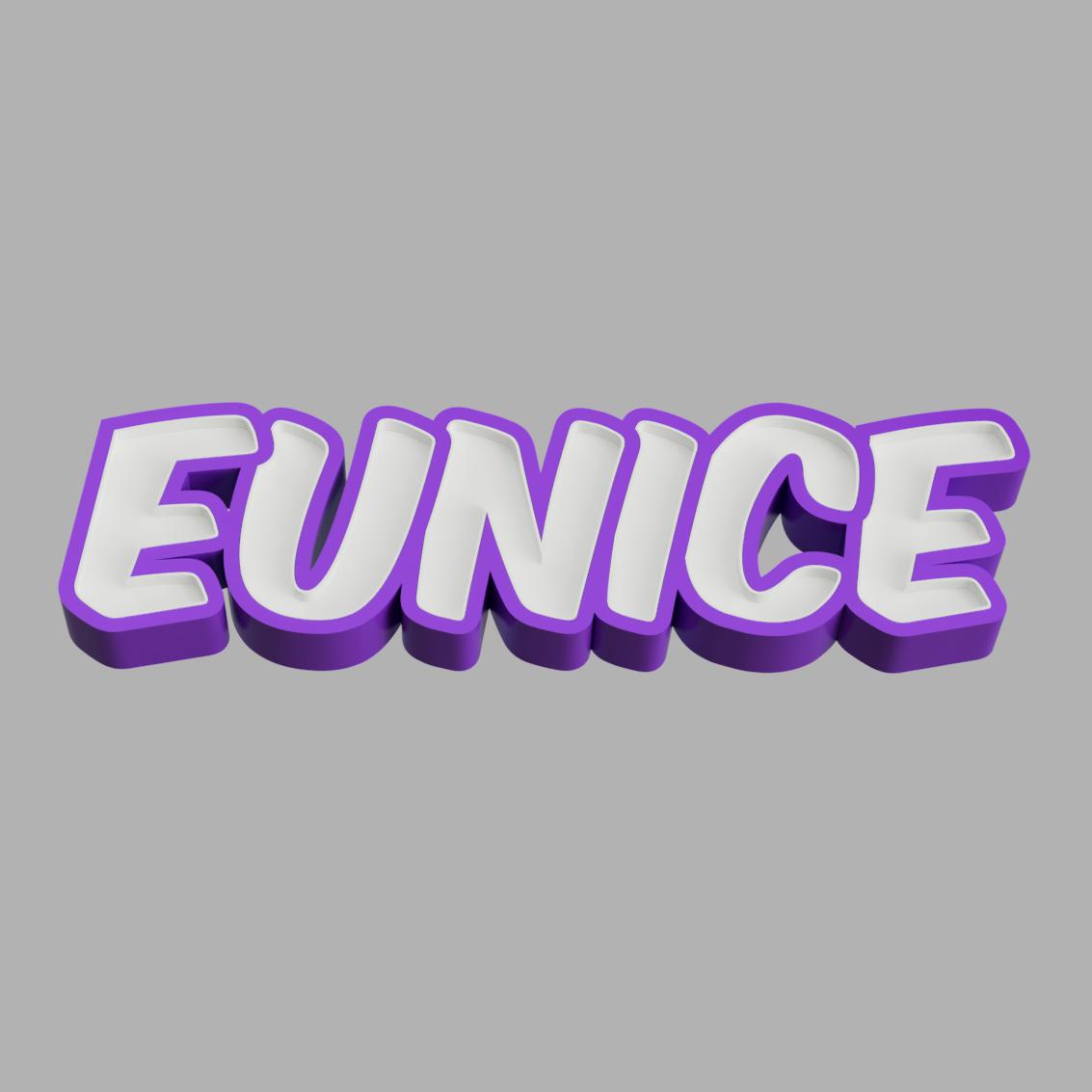 Archivo 3D EUNICE NAMELED - LÁMPARA LED CON NOMBRE・Diseño imprimible en ...