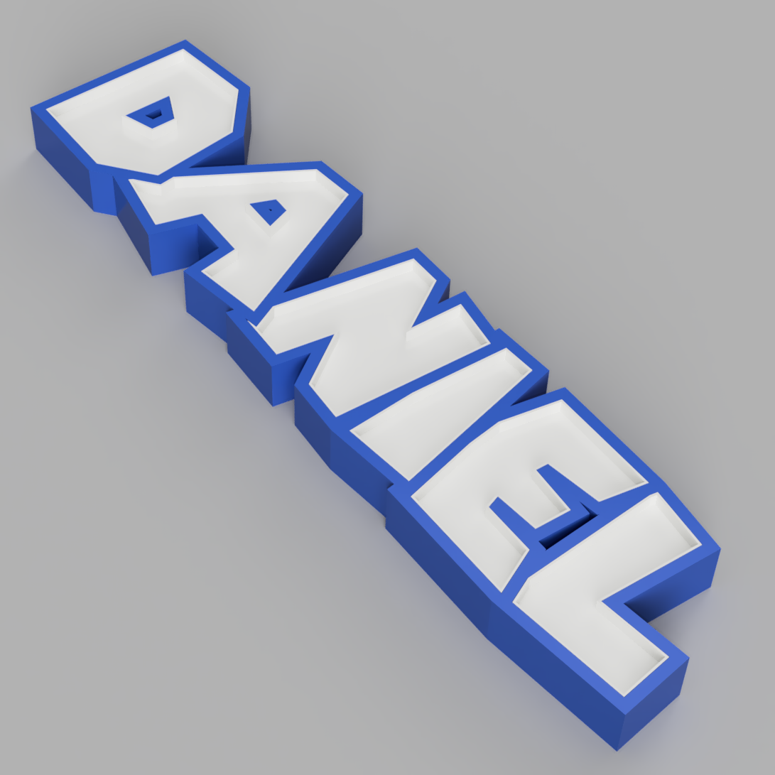 3D file NAMELED DANIEL - LED LAMP WITH NAME・3D printing template to ...