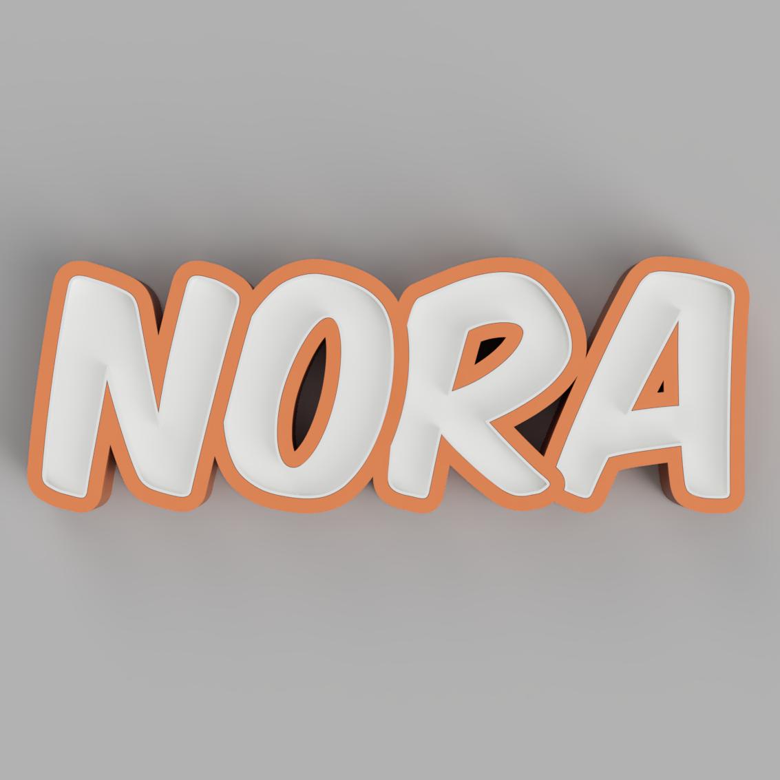 Archivo 3D NORA NAMELED - LÁMPARA LED CON NOMBRE・Modelo de impresión 3D ...