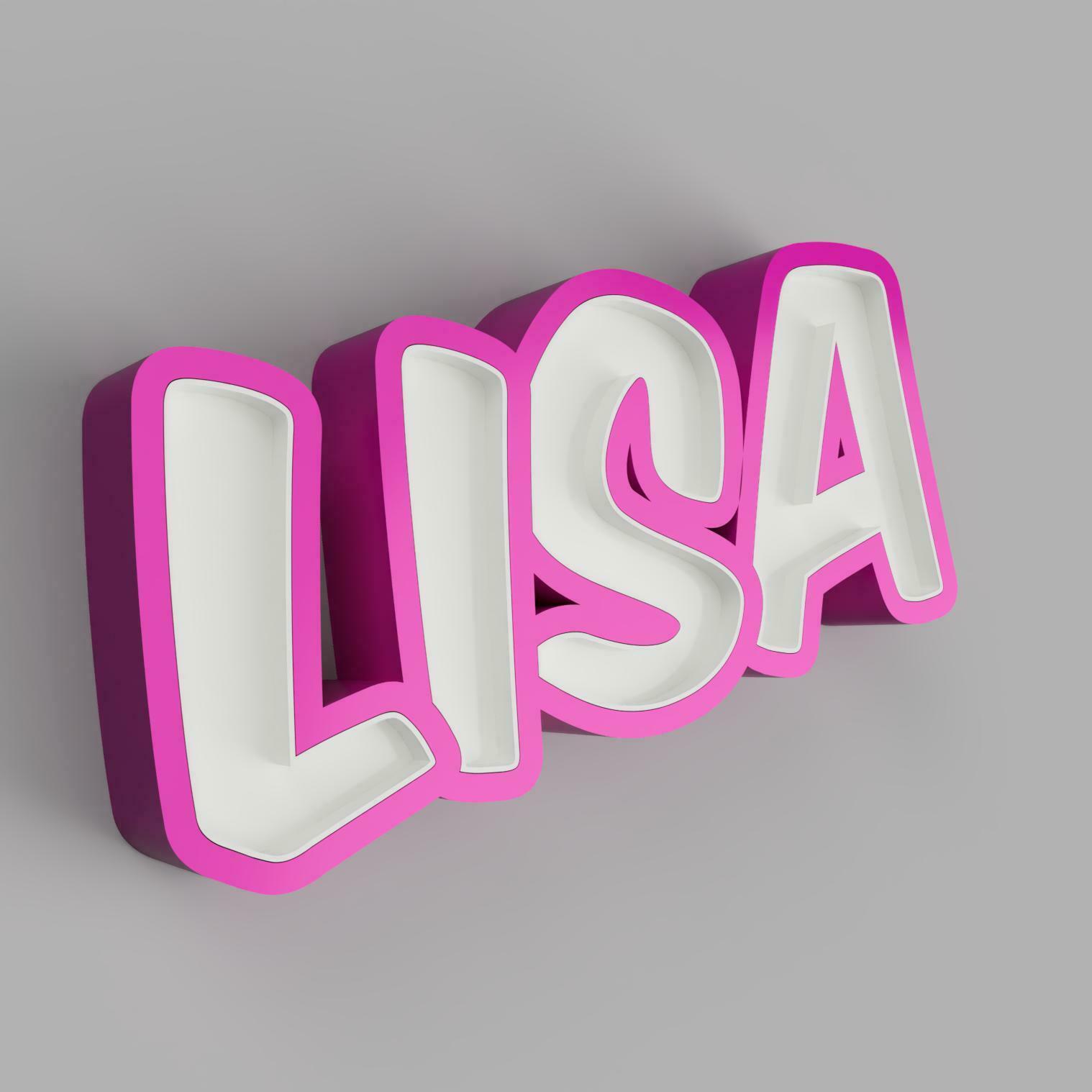Archivo 3D LISA - LED LAMP WITH NAME (NAMELED)・Modelo imprimible en 3D ...