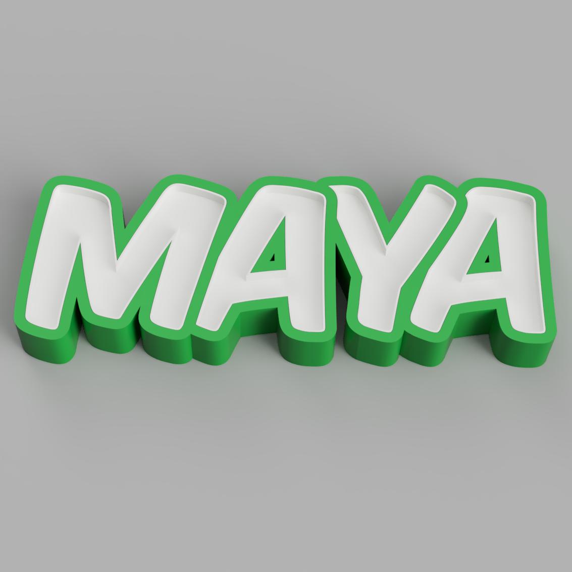 Archivo 3D NAMELED MAYA - LÁMPARA LED CON NOMBRE・Modelo para descargar ...