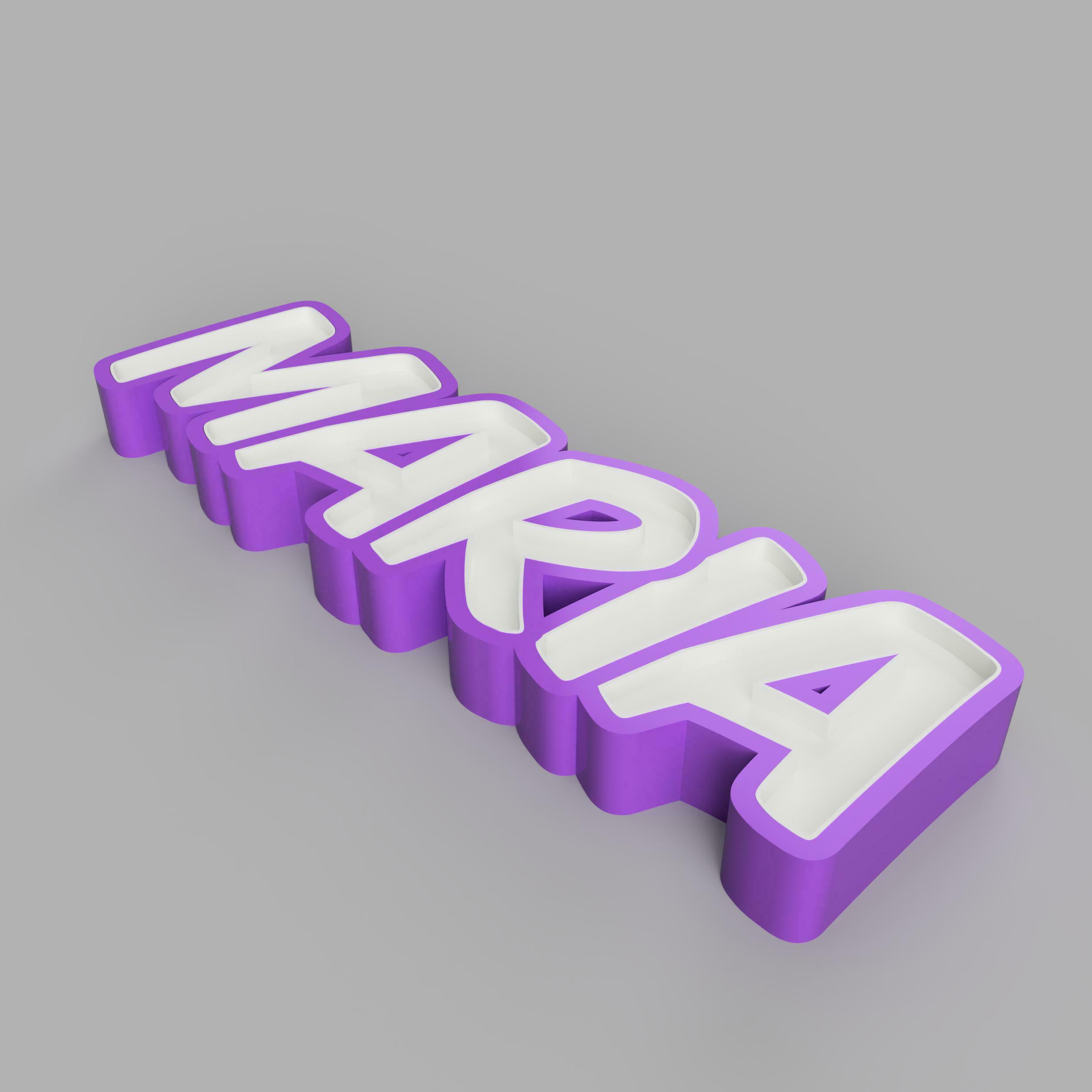 3D file NAMELED MARIA - LED LAMP WITH NAME 🔦・3D printer design to ...