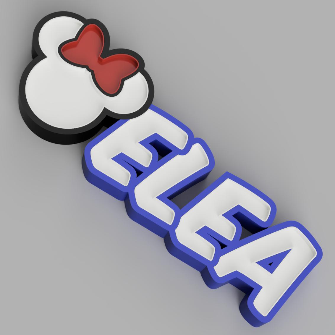 3D file NAMELED ELEA WITH MINNIE HEAD - LED LAMP WITH NAME 🔦・3D printer ...
