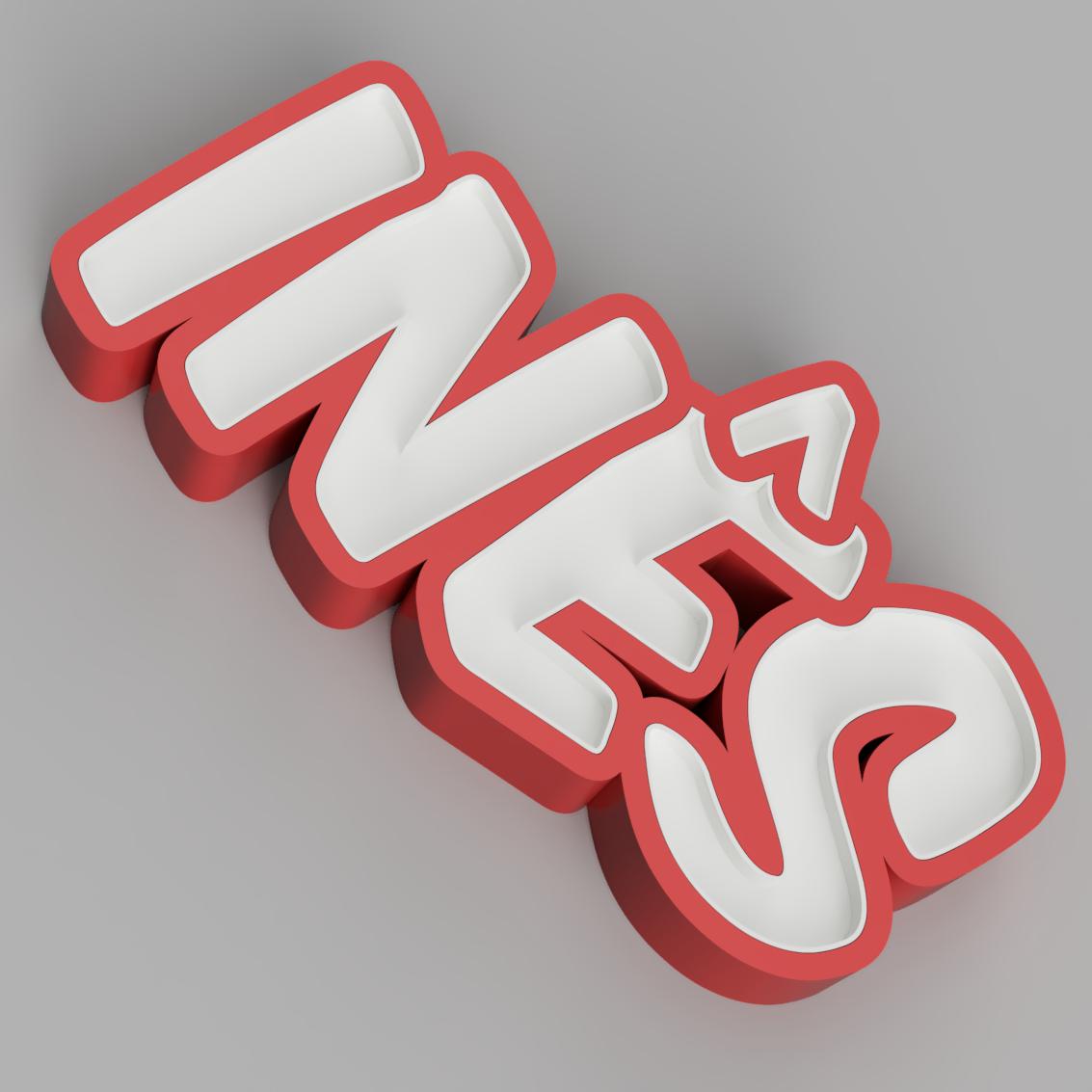 3D file NAMELED INÊS - LED LAMP WITH NAME 🔦・3D print design to download ...